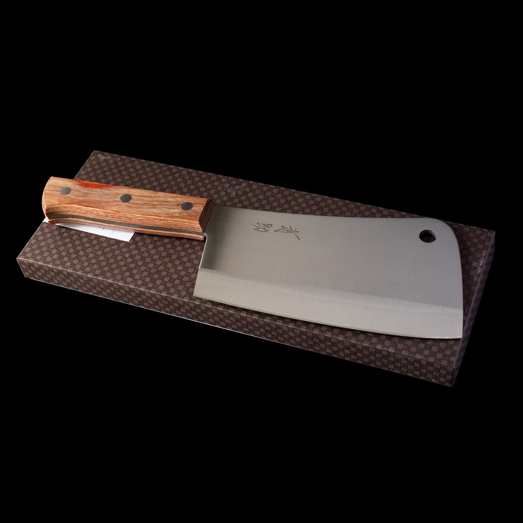 Hand Forged Japanese - Seisuke Chopper 170mm with Brown Pakka wood Han ...