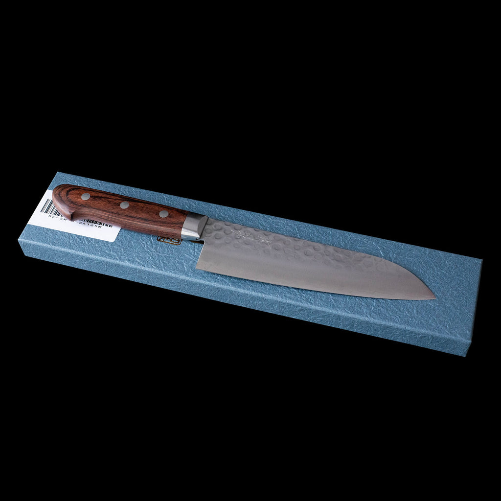 Hand Forged Japanese - Seisuki Hammered Santoku with Mahogany Handle 1 ...