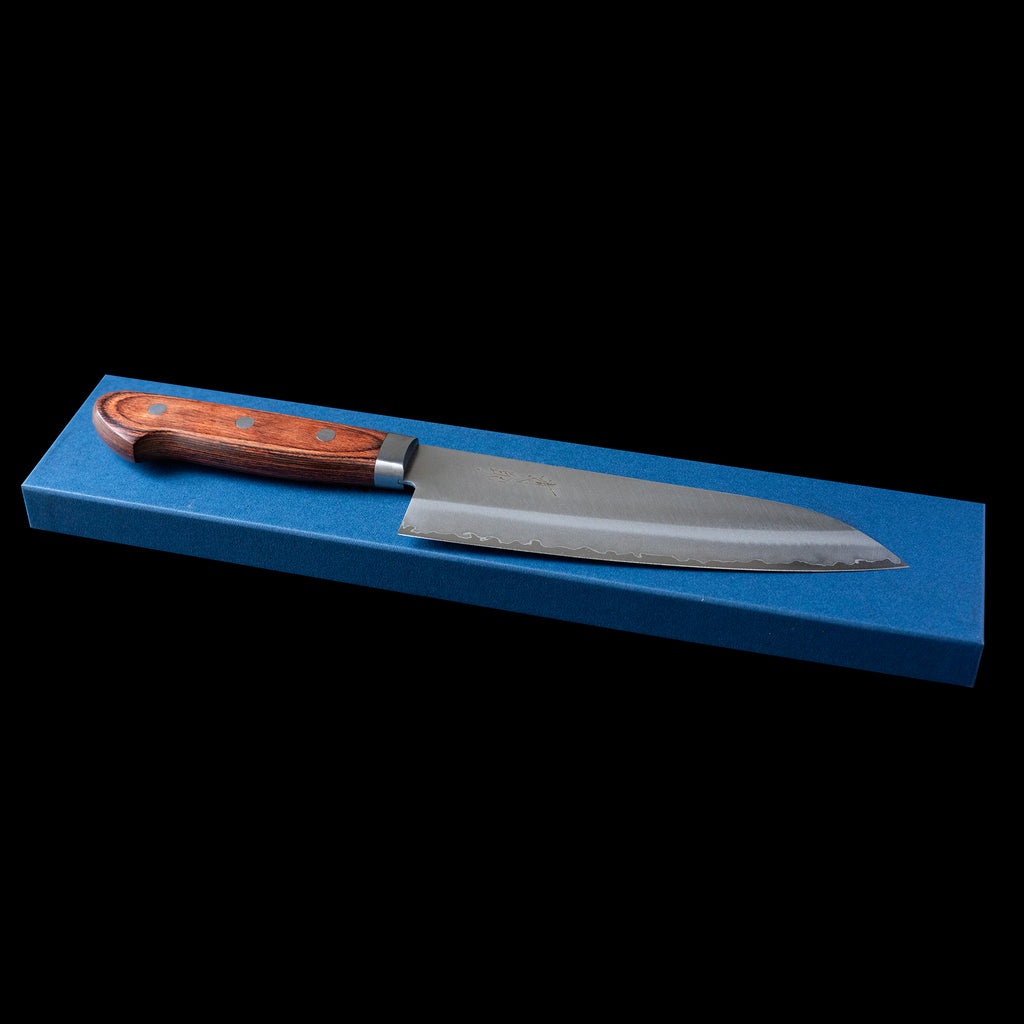 Hand Forged Japanese - Seisuki Kasumitogi Santoku with Mahogany Handle ...