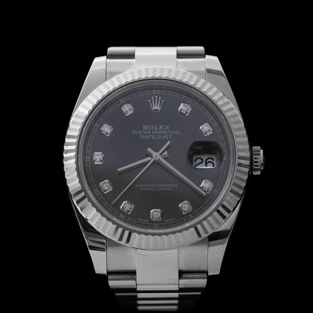 Rolex - 2018 Datejust 41 'Slate Diamond Dial' – FiveFortyFive