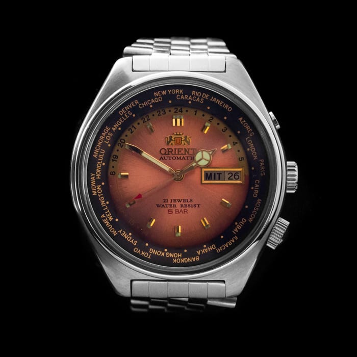 Orient World Time -Pink Dial – FiveFortyFive