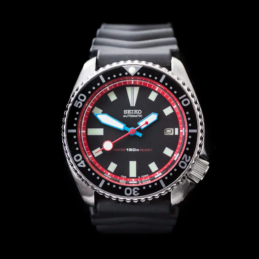 Seiko Modded Diver - Blue Sword Hands w/ Red Lollipop Second hand ...
