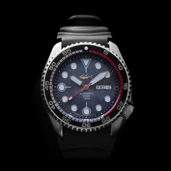 Seiko SKX Diver Mod - Black Mother of Pearl Diver – FiveFortyFive